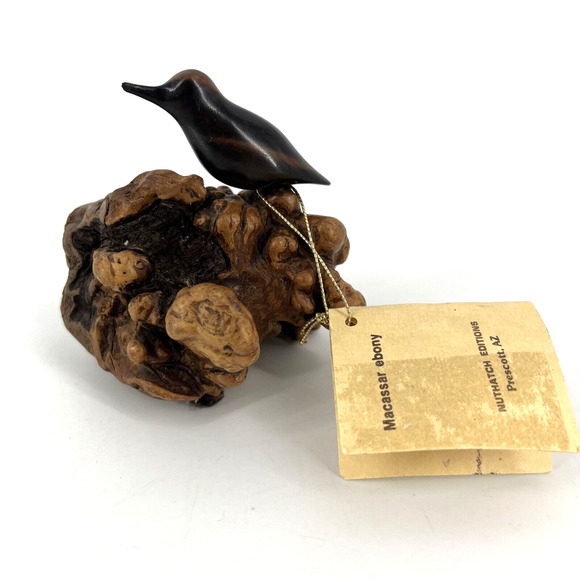 Nuthatch Editions | Accents | Vintage Carved Wood Stylized Shorebird On ...
